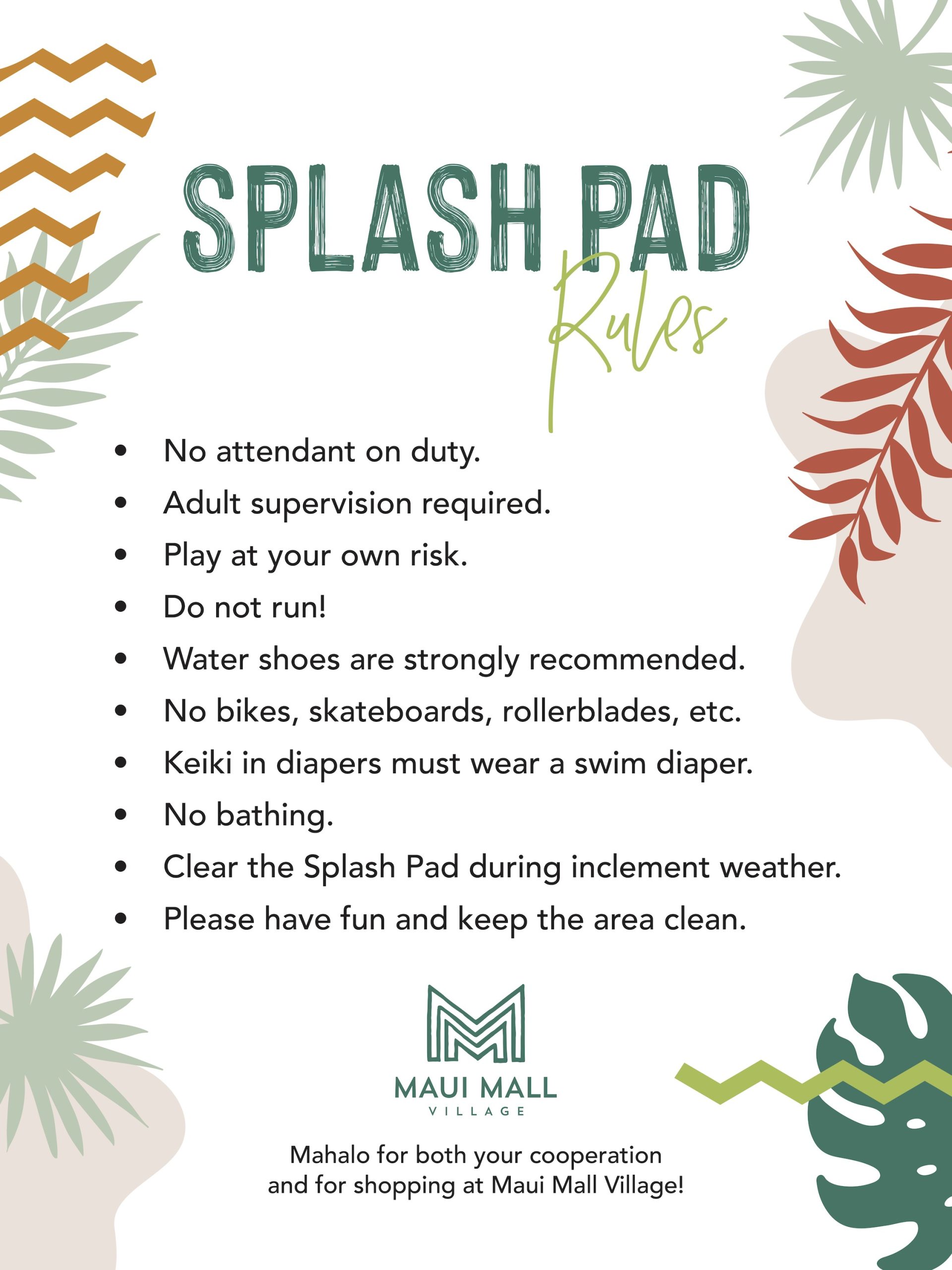 Maui Mall Village Fountain and Splash Pad Fun | Maui Mall Village